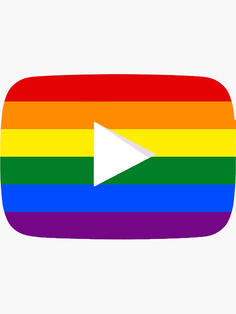 "Rainbow YouTube Logo" Sticker for Sale by YoutubePmore | Redbubble