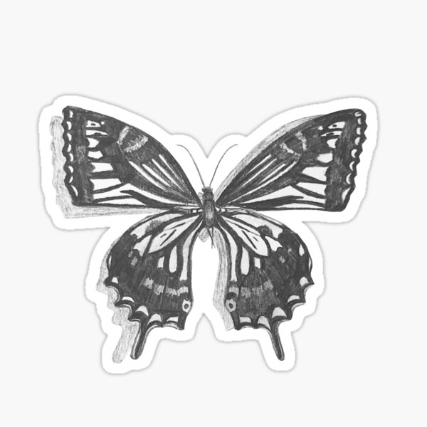 "RISD Nature Lab Butterfly (Black and White)" Sticker for Sale by ...