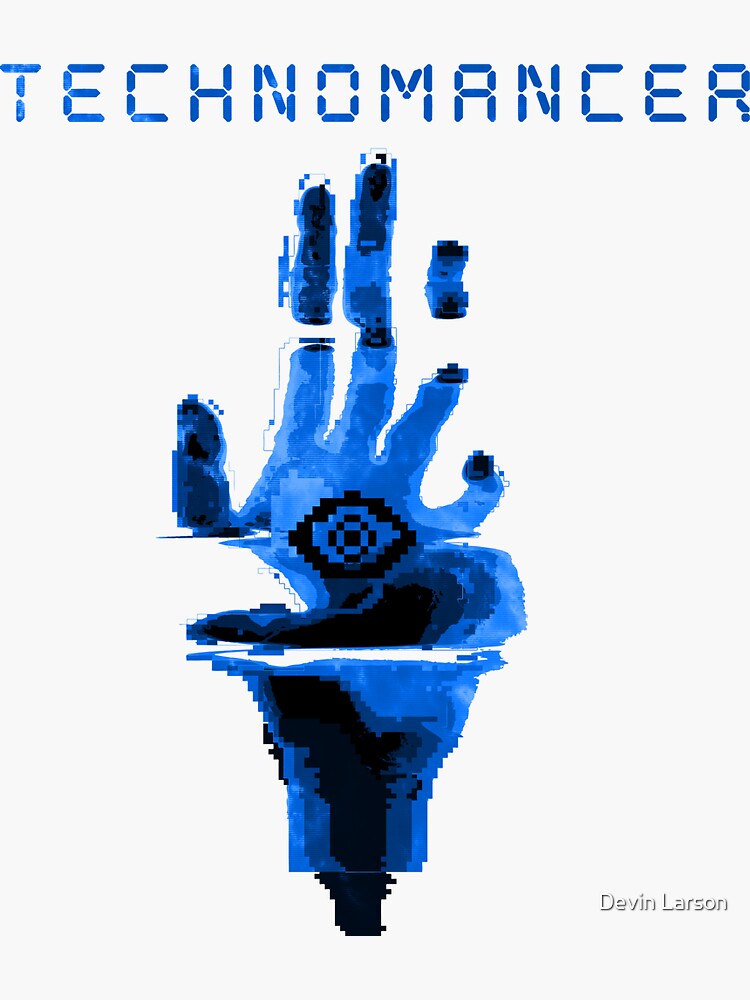 "Technomancer Blue" Sticker for Sale by DevinLarson | Redbubble