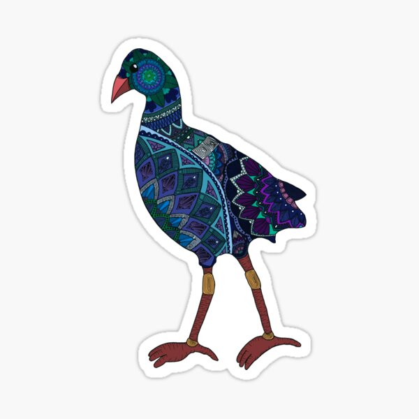 "Pukeko" Sticker for Sale by LizCoatsArt | Redbubble