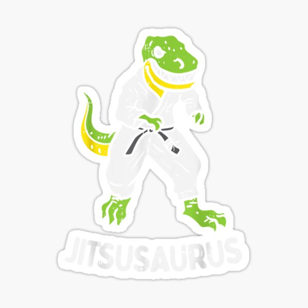 "Jitsusaurus Funny Jiu Jitsu Trex Black Belt" Sticker for Sale by ...