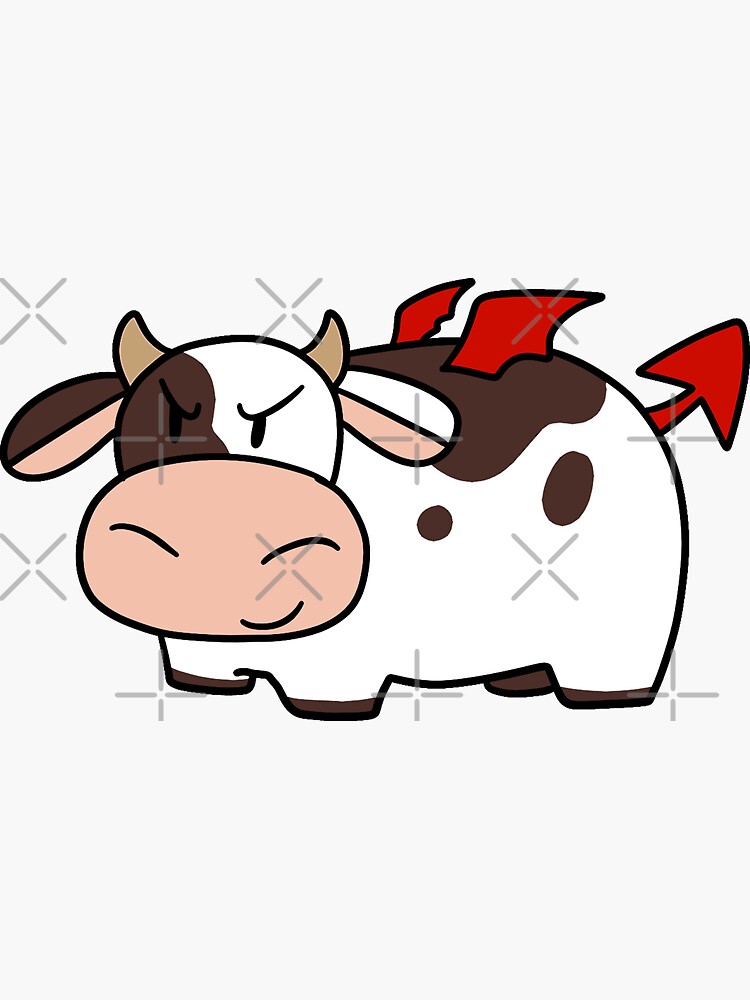 "Red Devil Cow" Sticker by SaradaBoru | Redbubble