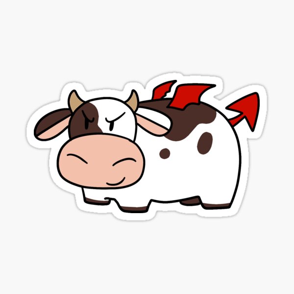 "Red Devil Cow" Sticker by SaradaBoru | Redbubble