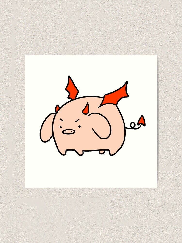"Red Devil Pig" Art Print for Sale by SaradaBoru | Redbubble