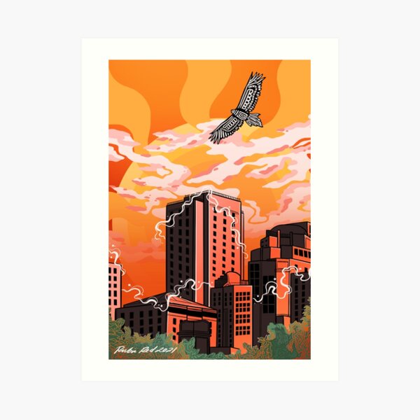 "Bunjil over Naarm" Art Print for Sale by lifeofrubii | Redbubble