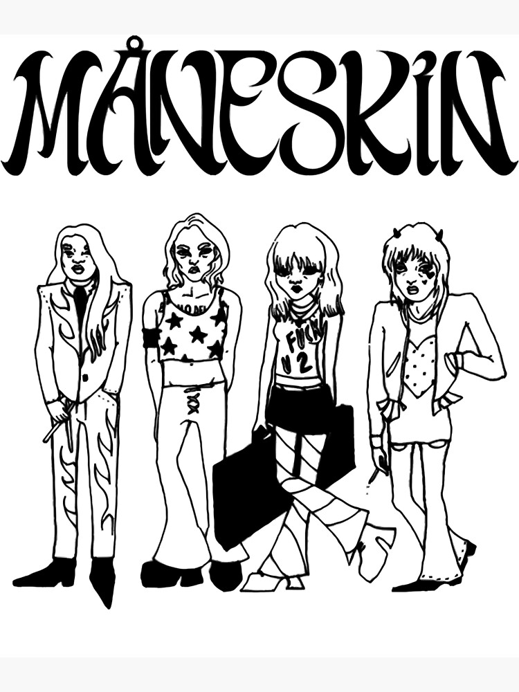 Póster «Doodle de maneskin Måneskin Classic» de lannyvonr | Redbubble