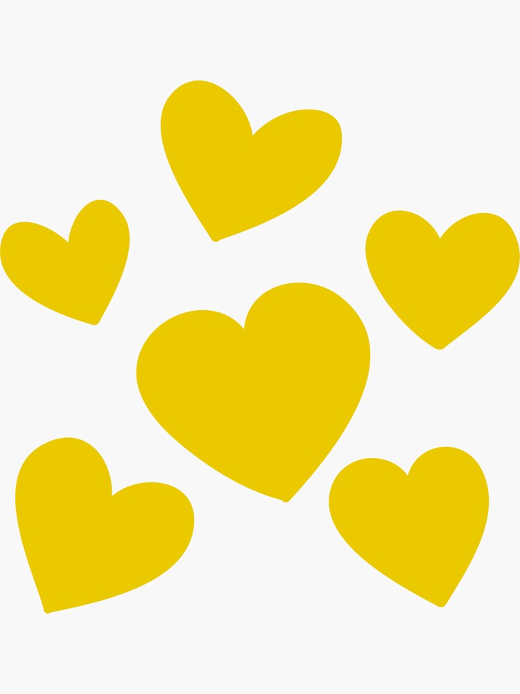 "Yellow heart sticker" Sticker for Sale by Golden-model | Redbubble