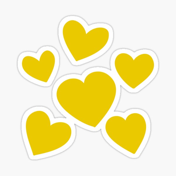 "Yellow heart sticker" Sticker for Sale by Golden-model | Redbubble