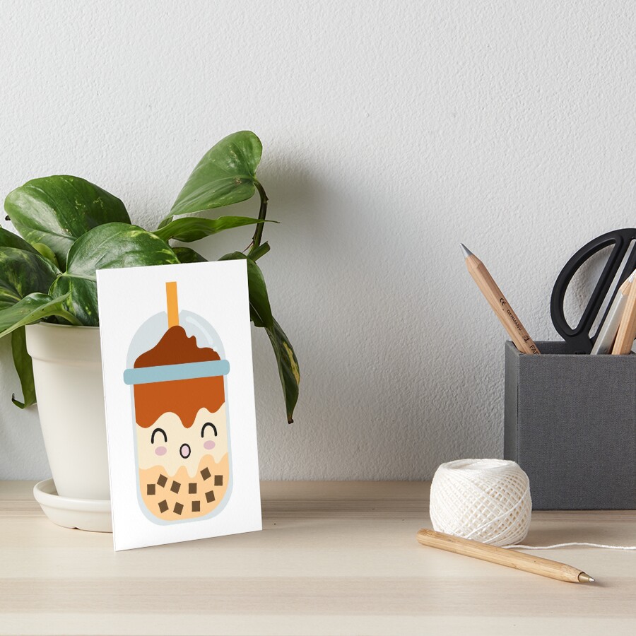 "Carmel Boba Bubble Tea Cute Kawaii Smiling Cup - Asian Inspired Gifts ...