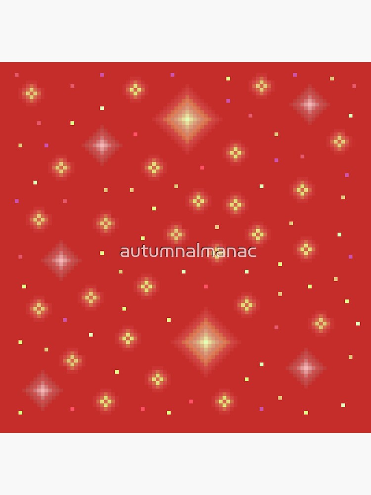 "8-bit starry sparkles (red)" Sticker for Sale by autumnalmanac | Redbubble