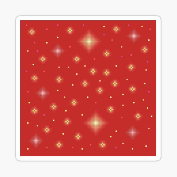 "8-bit starry sparkles (red)" Sticker for Sale by autumnalmanac | Redbubble