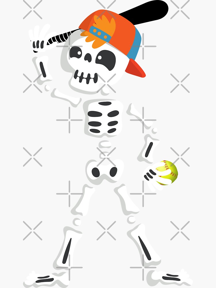"Softball Skeleton Player- Softball Halloween Costume" Sticker for Sale ...