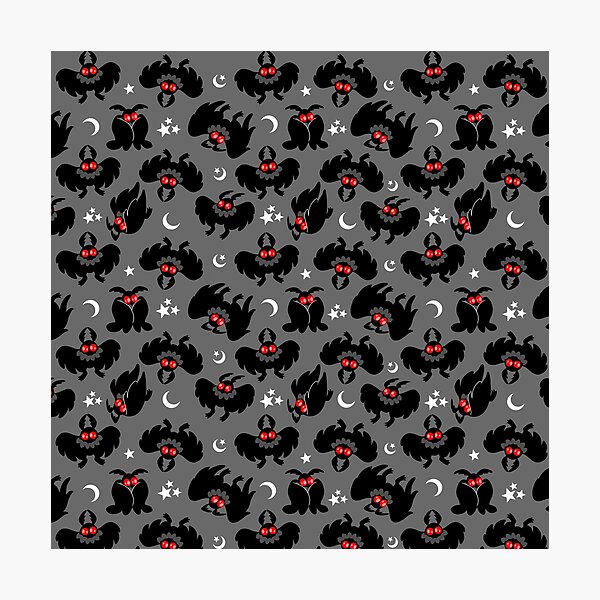"Cute Cryptids - Mothman Pattern" Photographic Print for Sale by ...