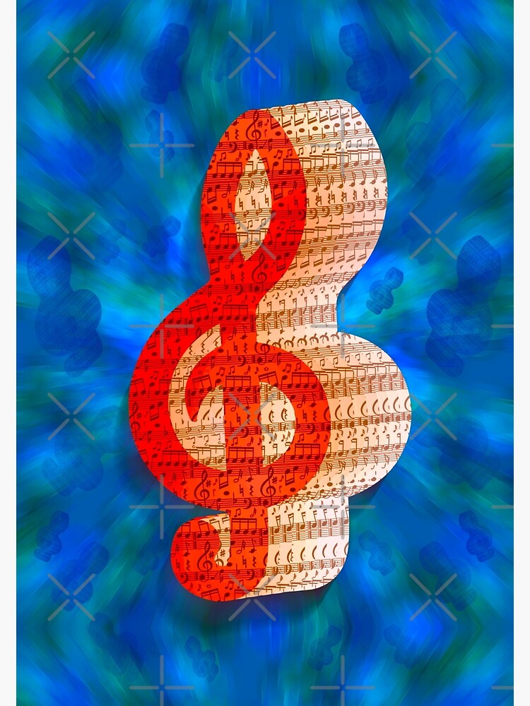 "3D Treble Clef (orange)" Poster for Sale by Only1helen | Redbubble