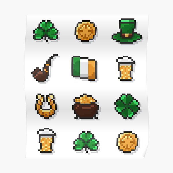 Póster «Pixel Art del día de San Patricio» de doubleplott | Redbubble