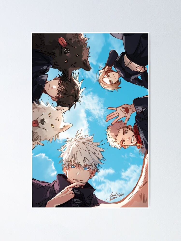 "jujutsu kaisen - gojo and his 1year students" Poster by EDRart | Redbubble