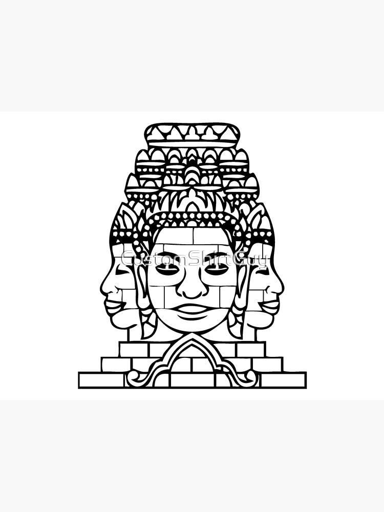 "Bayon Head, line art - Large" Poster for Sale by CustomShirtGuy ...