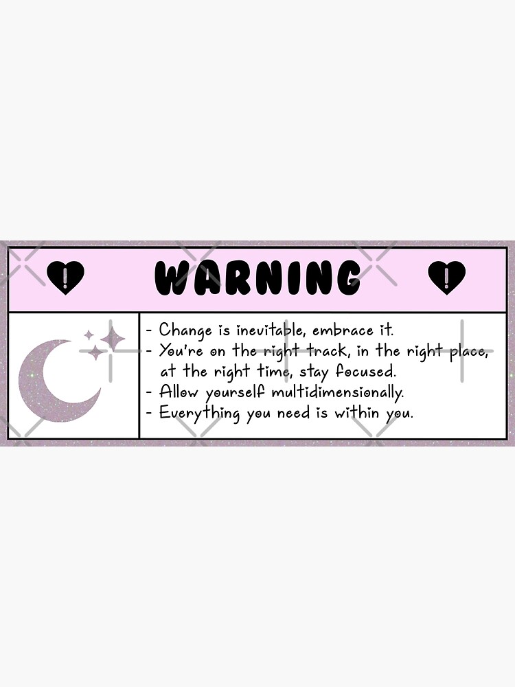 ""Warning" Affirmation in Pink Glitter" Sticker for Sale by ...