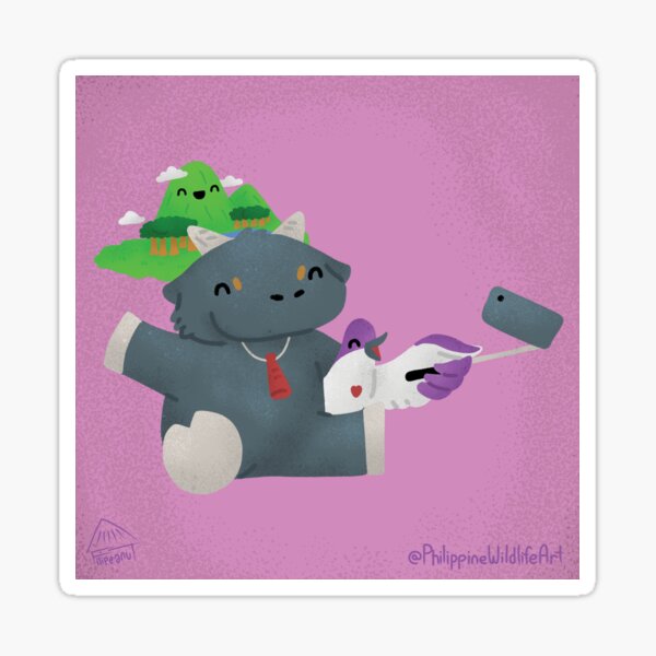 "Tamaraw and Mindoro Bleeding Heart Selfie" Sticker for Sale by ...