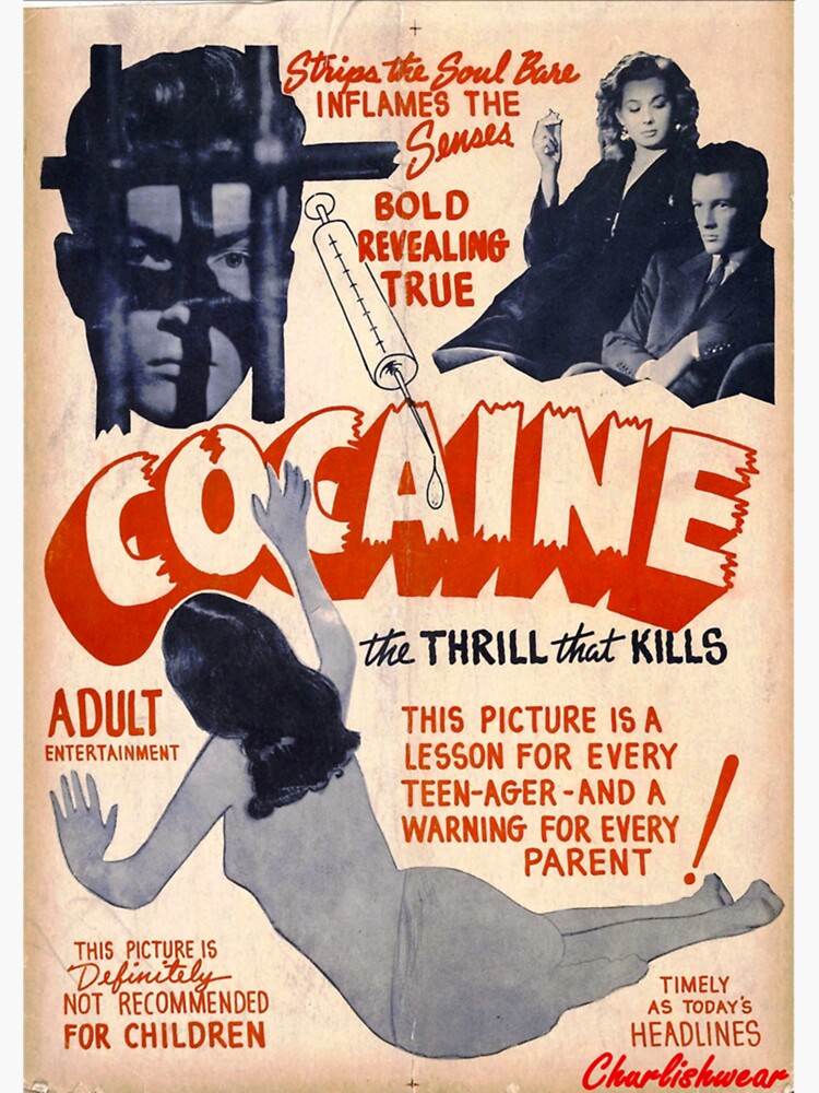 "COCAINE " Sticker for Sale by TurntupVintage | Redbubble