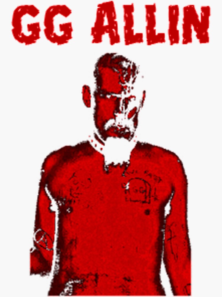 "GG ALLIN " Sticker for Sale by TurntupVintage | Redbubble