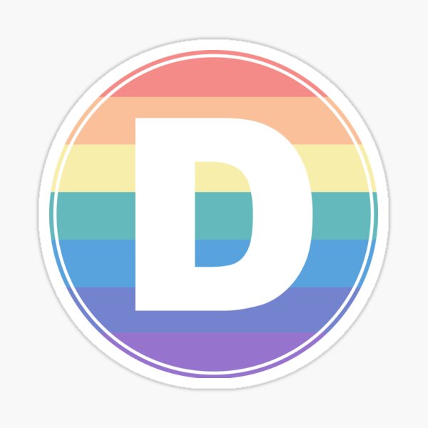 "Pastel Rainbow Letter D Monogram" Sticker for Sale by TheMonogramShop ...