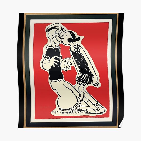 "Popeye kissing" Poster by BuehlerMeredith | Redbubble