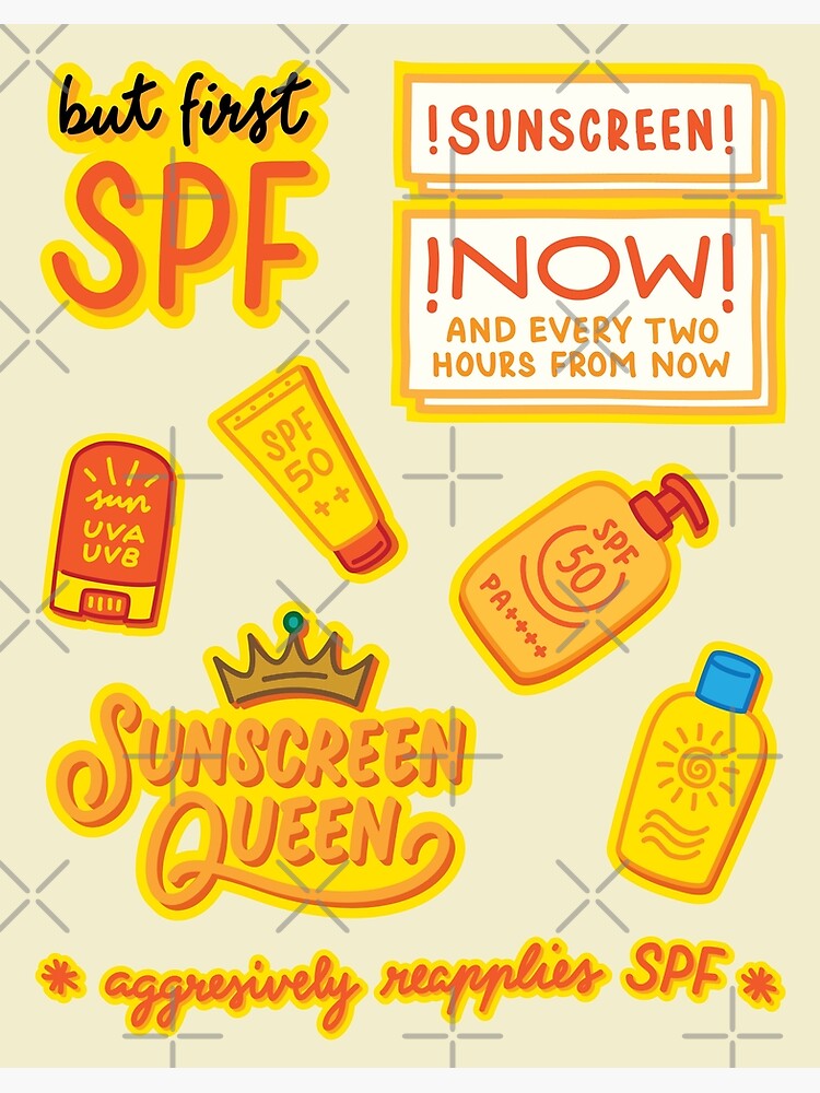 "Sunscreen Queen pack" Poster for Sale by thedustyshelves | Redbubble
