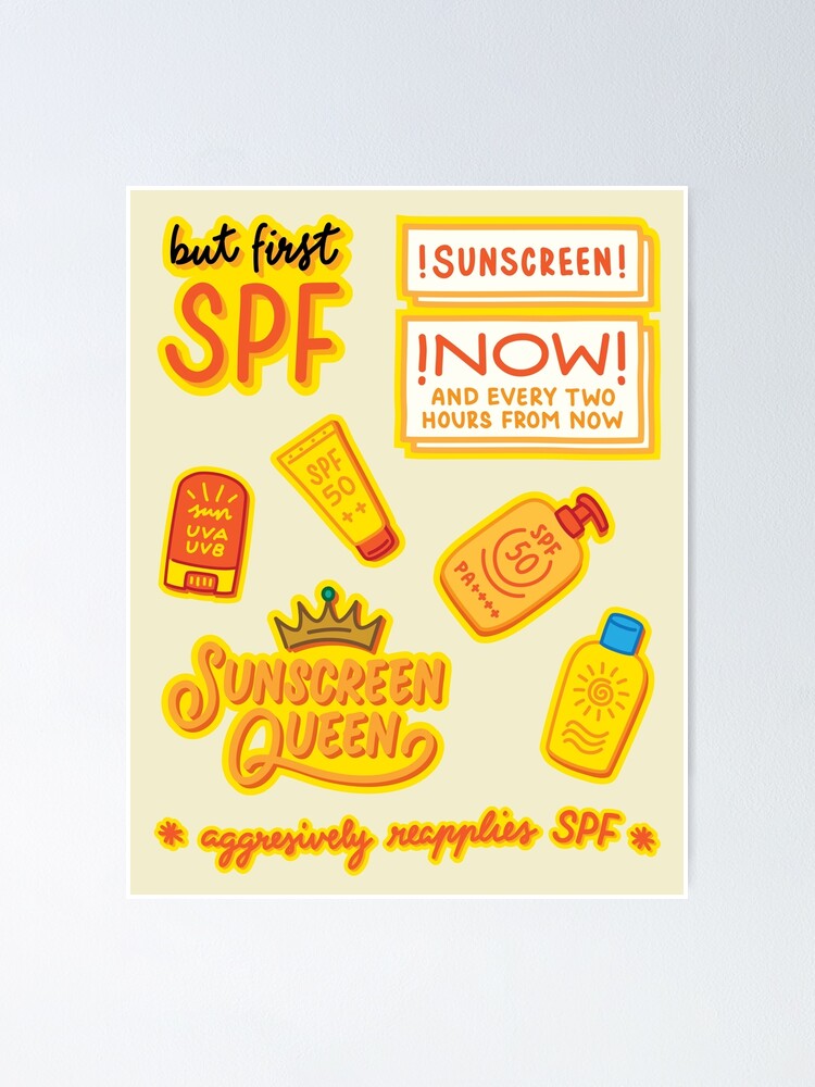 "Sunscreen Queen pack" Poster for Sale by thedustyshelves | Redbubble