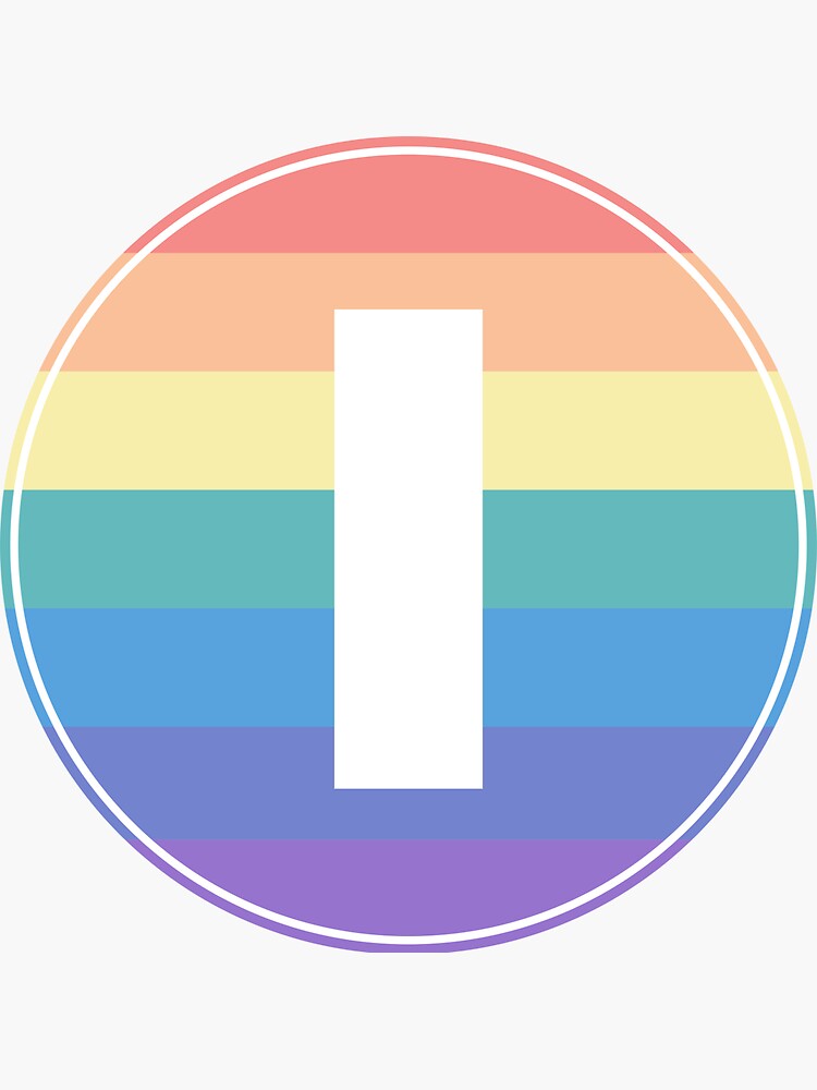 "Pastel Rainbow Letter I Monogram" Sticker by TheMonogramShop | Redbubble