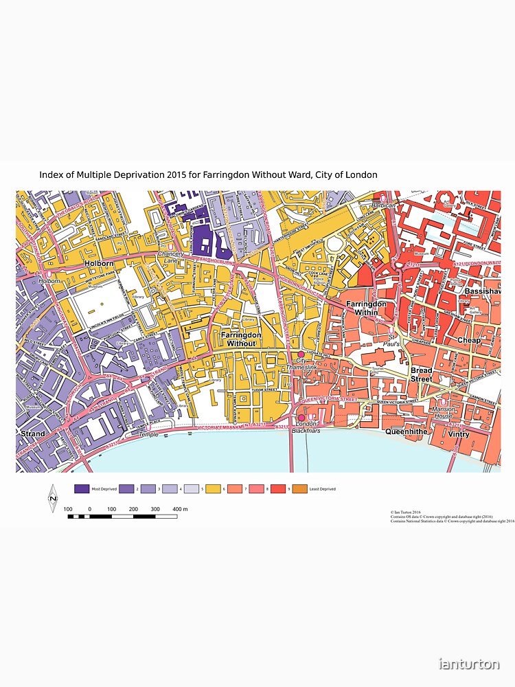 "Multiple Deprivation Farringdon Without ward, City of London" T-shirt ...