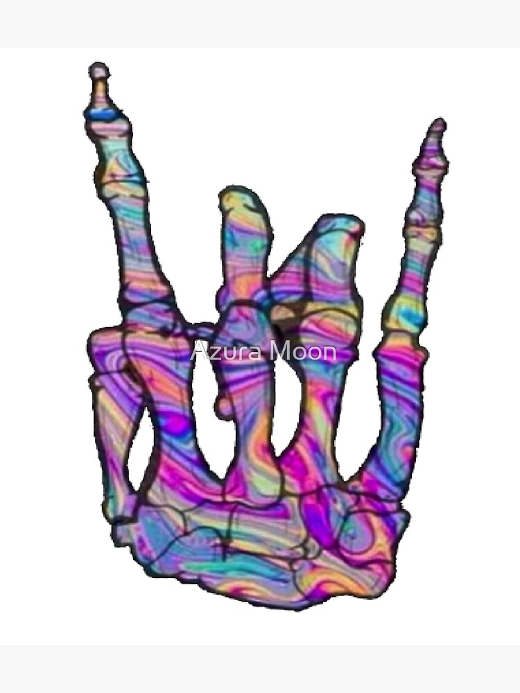 "Skeleton Rock Hand Sign " Sticker for Sale by Riehette | Redbubble