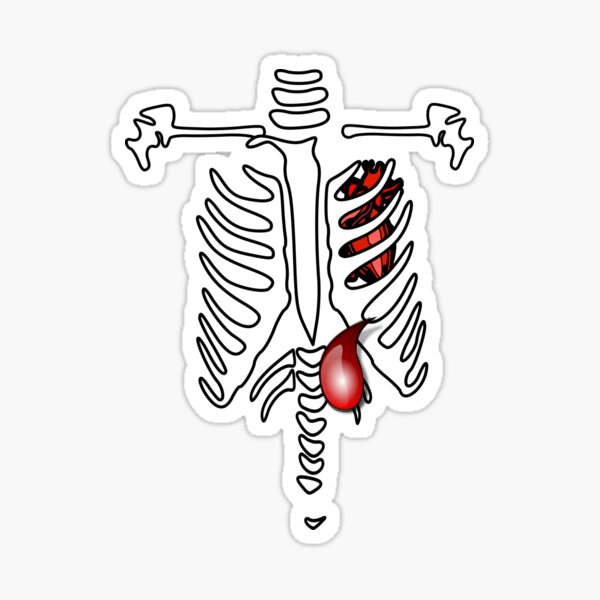 "Skeleton bleeding realistic" Sticker for Sale by Brontorino | Redbubble