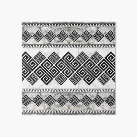 "Greek Meander - Greek Key Black and White Marble " Art Board Print for ...