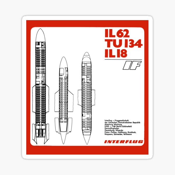 "INTERFLUG - EAST GERMAN AIRLINE - ADVERT" Sticker for Sale by ...