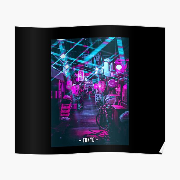 "Tokyo Street Neon Synthwave" Poster for Sale by miraclecreative ...