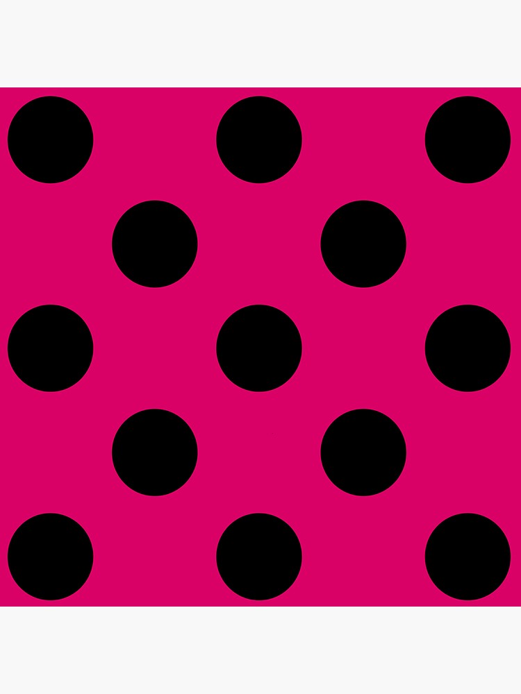 "Giant Black and Dark Hot Pink Polka Dot Pattern |" Sticker for Sale by ...
