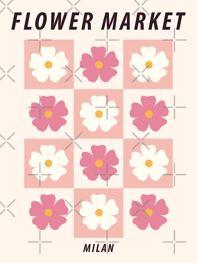 "Flower market print, Milan, Indie, Cottagecore decor, Cute floral art ...