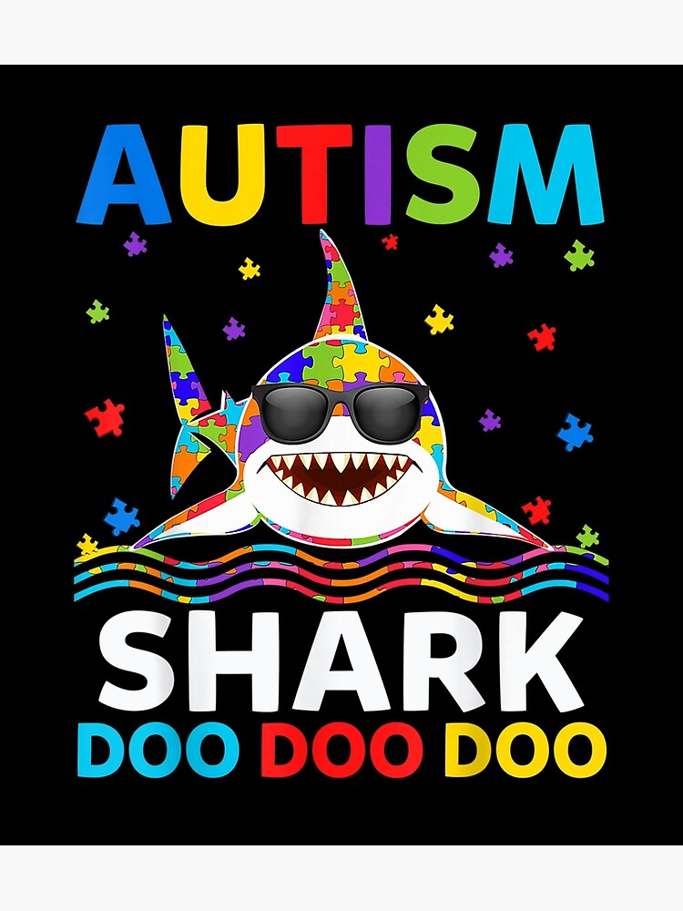"Funny Autism Shark Puzzle Awareness Day Cute For Boys" Poster by ...