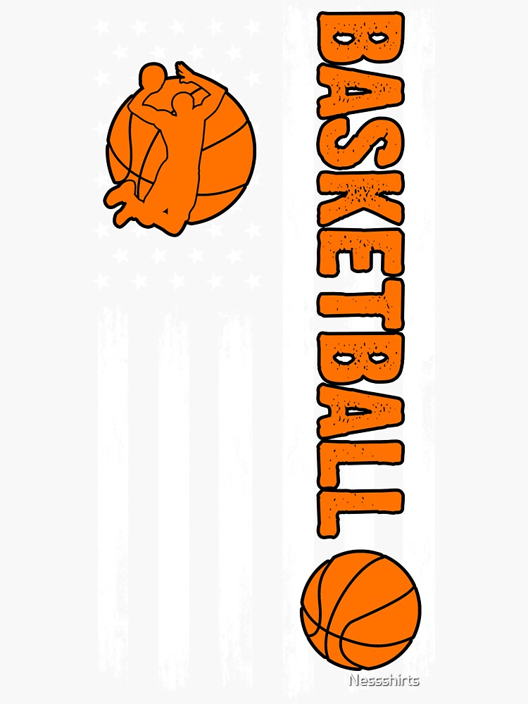 "Basketball Patriotic Players Sports Fans Game Pride Flag" Sticker for ...
