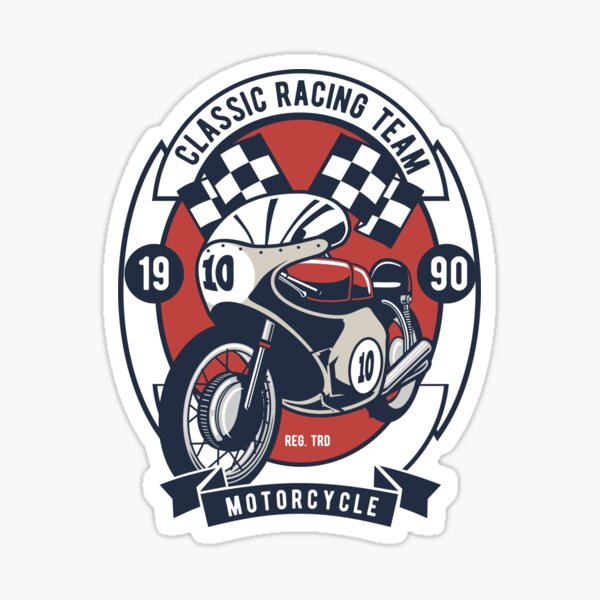 "Classic Racing Team" Sticker for Sale by redseven-design | Redbubble