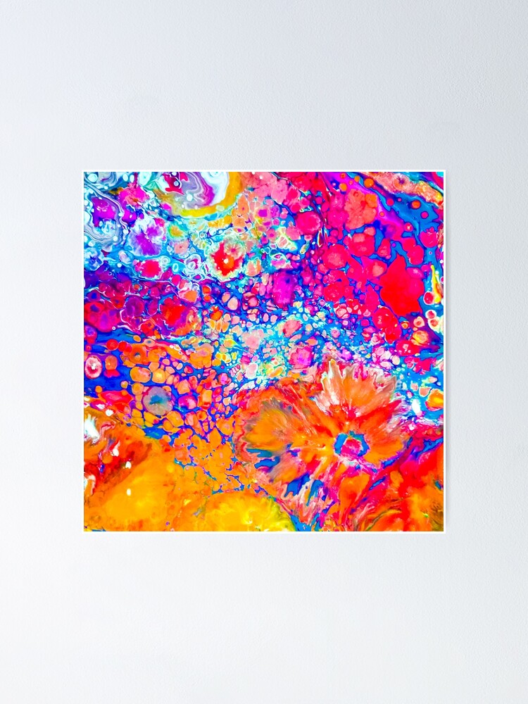 "Abstract Acrylic Pouring " Poster for Sale by chuleekorn | Redbubble