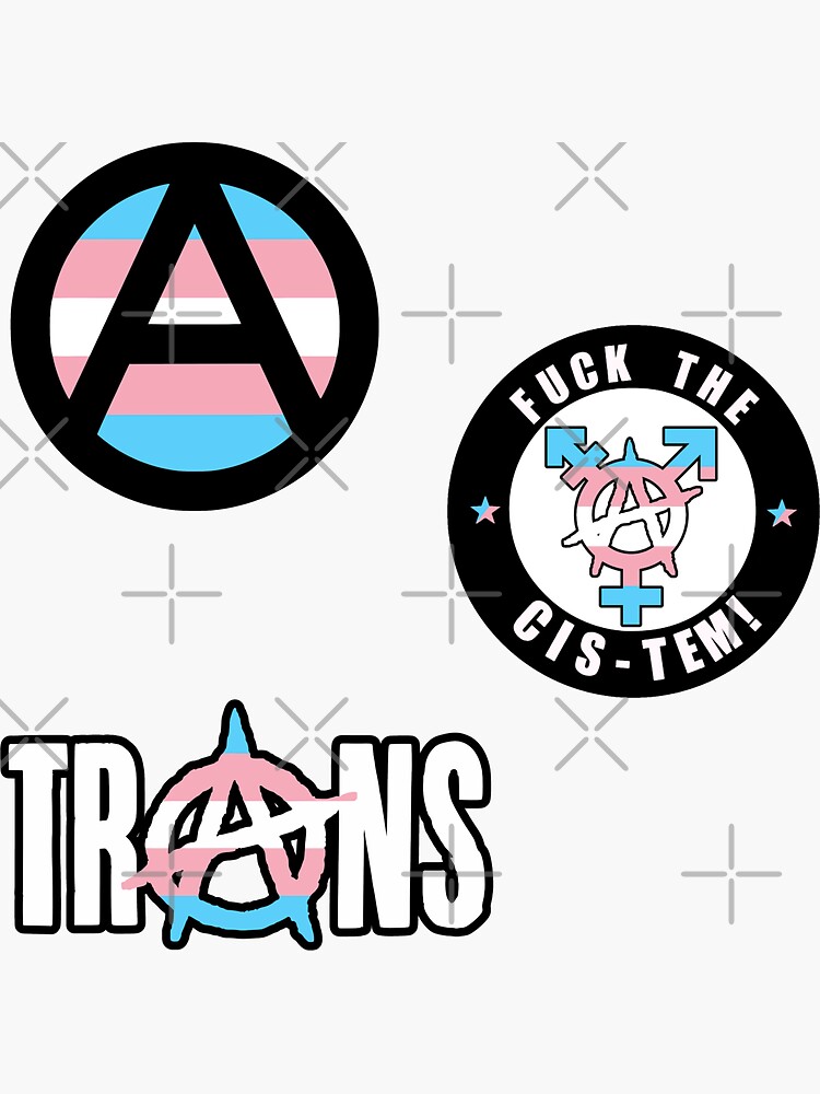"Transgender Anarchist Multipack - Trans Symbol Anarchy Set" Sticker ...