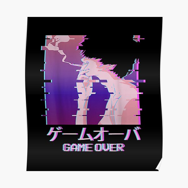 "Japanese Vaporwave Smng Sad Anime Boy Game Over Aesthetic" Poster for ...