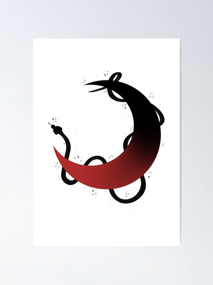 "The Crescent Moon & Serpent" Poster for Sale by SarosStudio | Redbubble