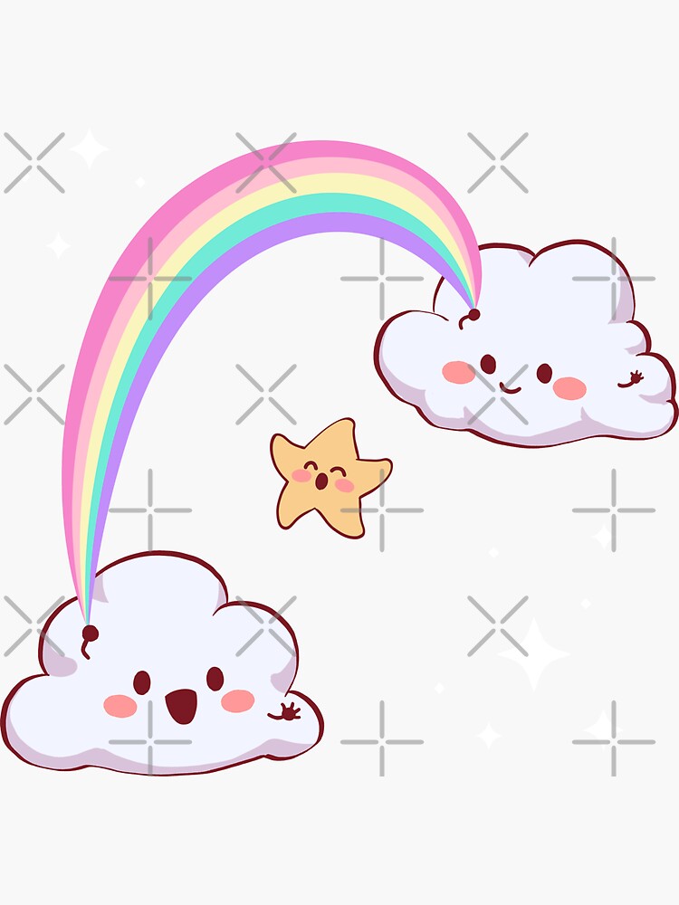 "kawaii rainbow" Sticker by ursulalopez | Redbubble