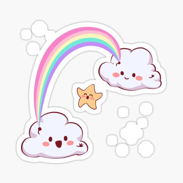 "kawaii rainbow" Sticker by ursulalopez | Redbubble