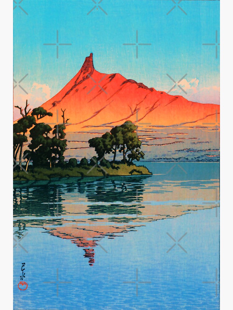 "onuma park in hokkaido by kawase hasui" Sticker for Sale by lallubhai ...