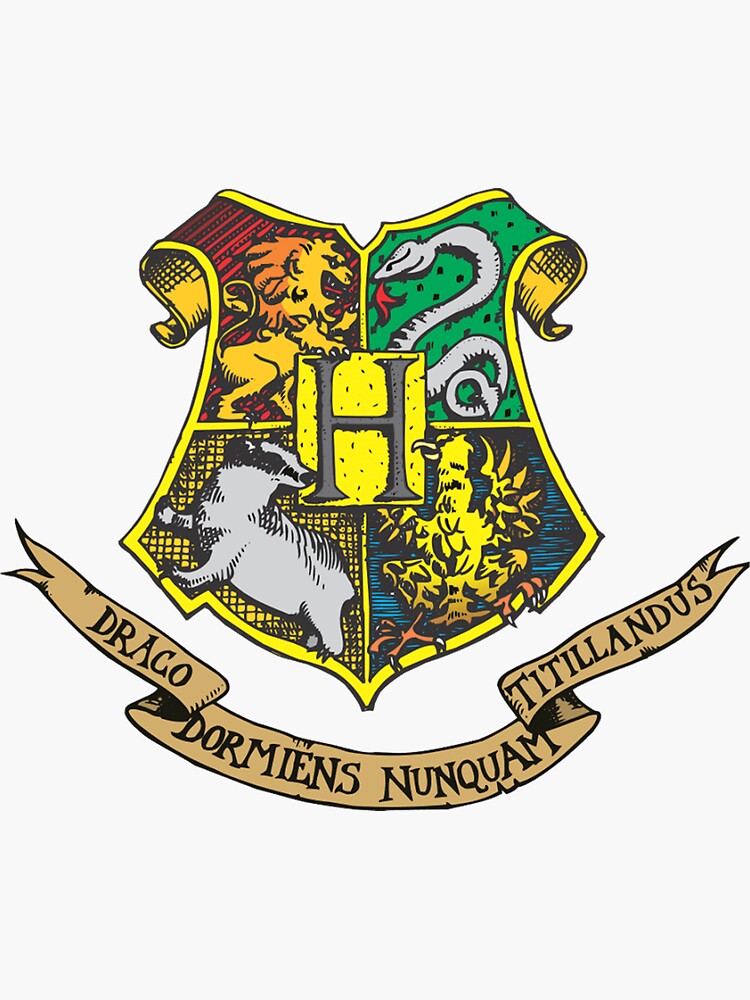 "Harry Animals Houses Collage Crest Logo" Sticker by khaoshirt | Redbubble