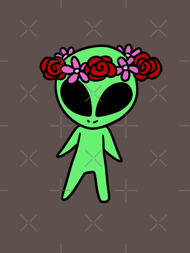 "Flower Crown Alien" T-shirt by SaradaBoru | Redbubble